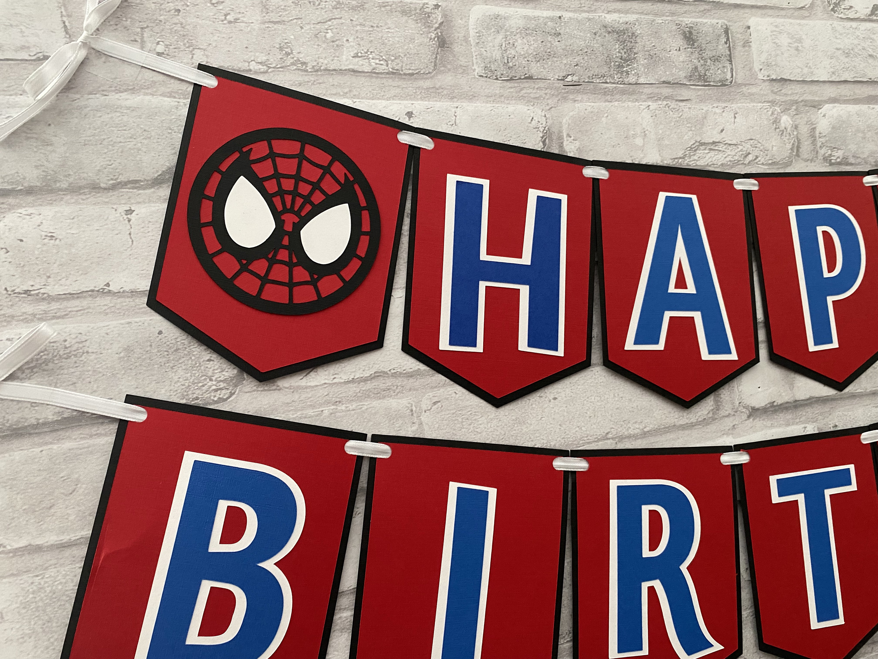 Banner Spider Theme Red / Blue / Black | Etsy