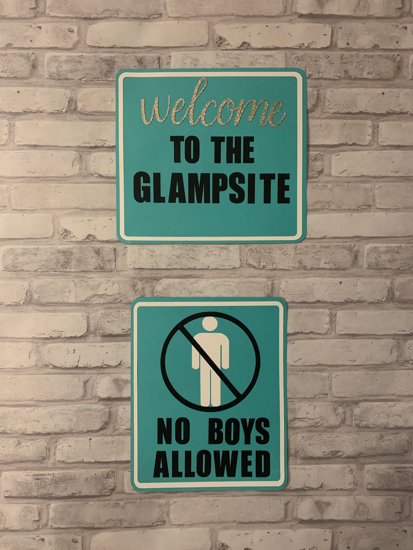 Glamping Signs Welcome to the Glampsite No Boys Allowed - Etsy Canada