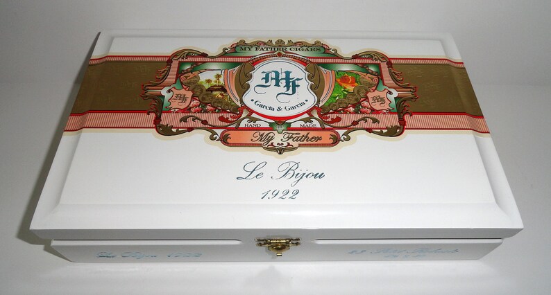 White Laqure My Father Cigar Box With Brass Button Clasp - Etsy