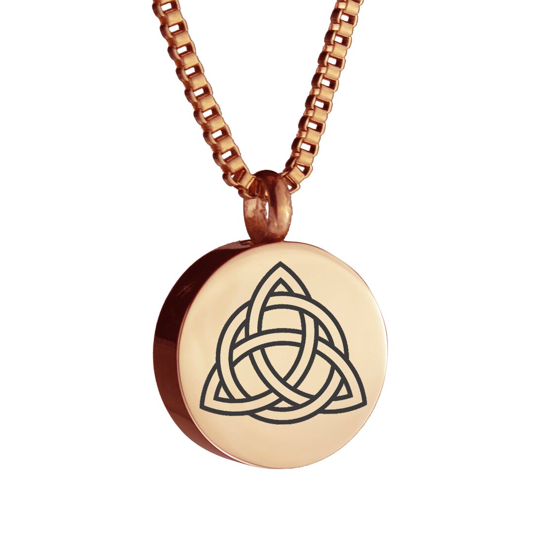 Celtic Unity Symbol Rose Gold Classic Round Urn Pendant Necklace ...