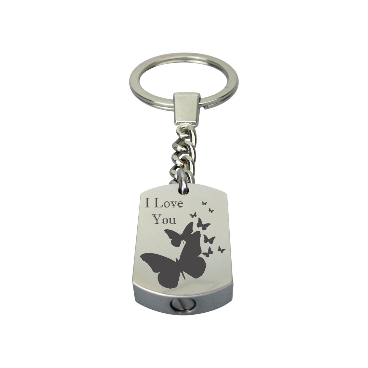 I Love You Butterfly Urn Keychain - Memorial Ash Keepsake Jewellery ...