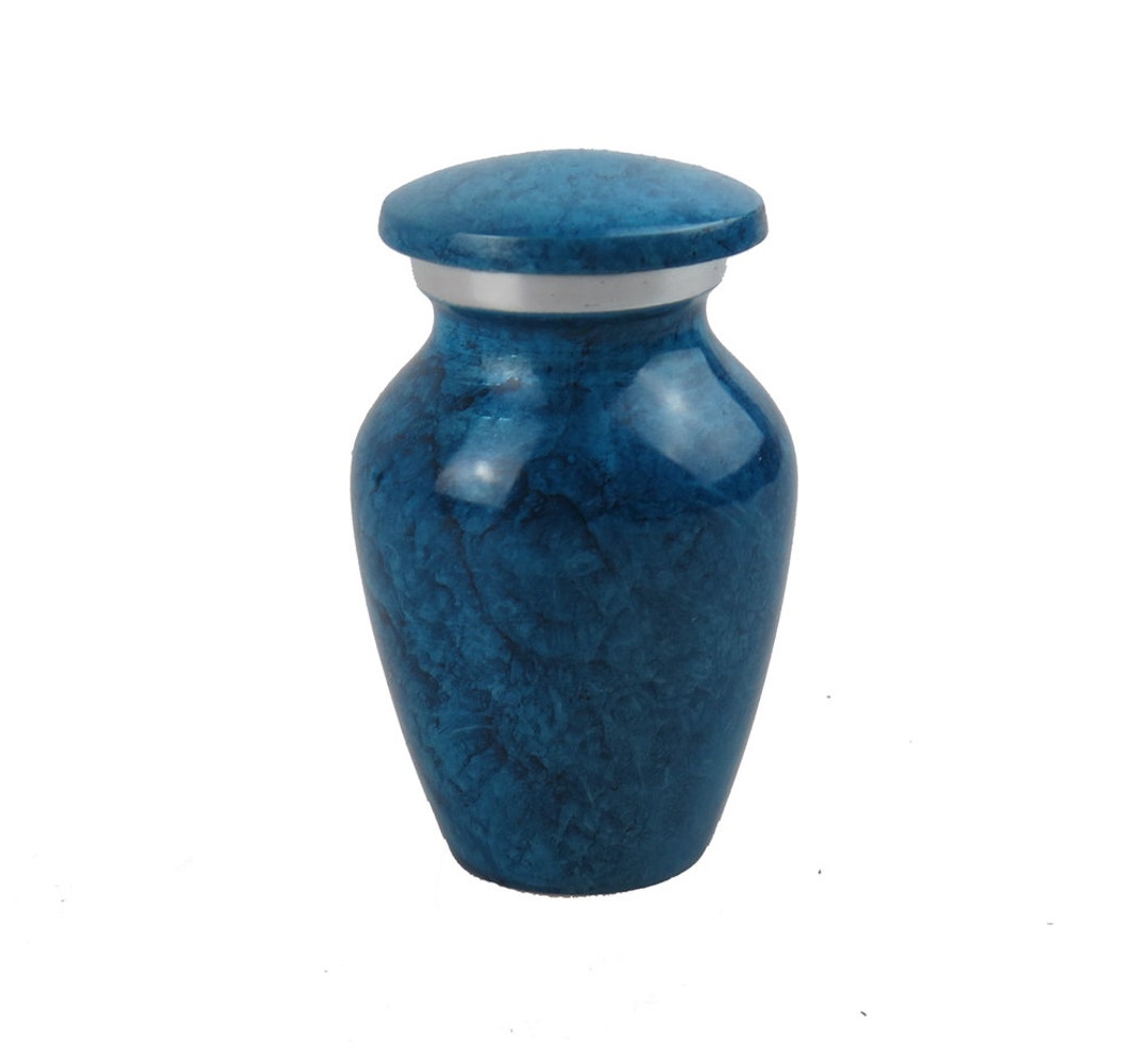 Miniature Turquoise Marble Effect Keepsake Urn for Funeral Memorial ...
