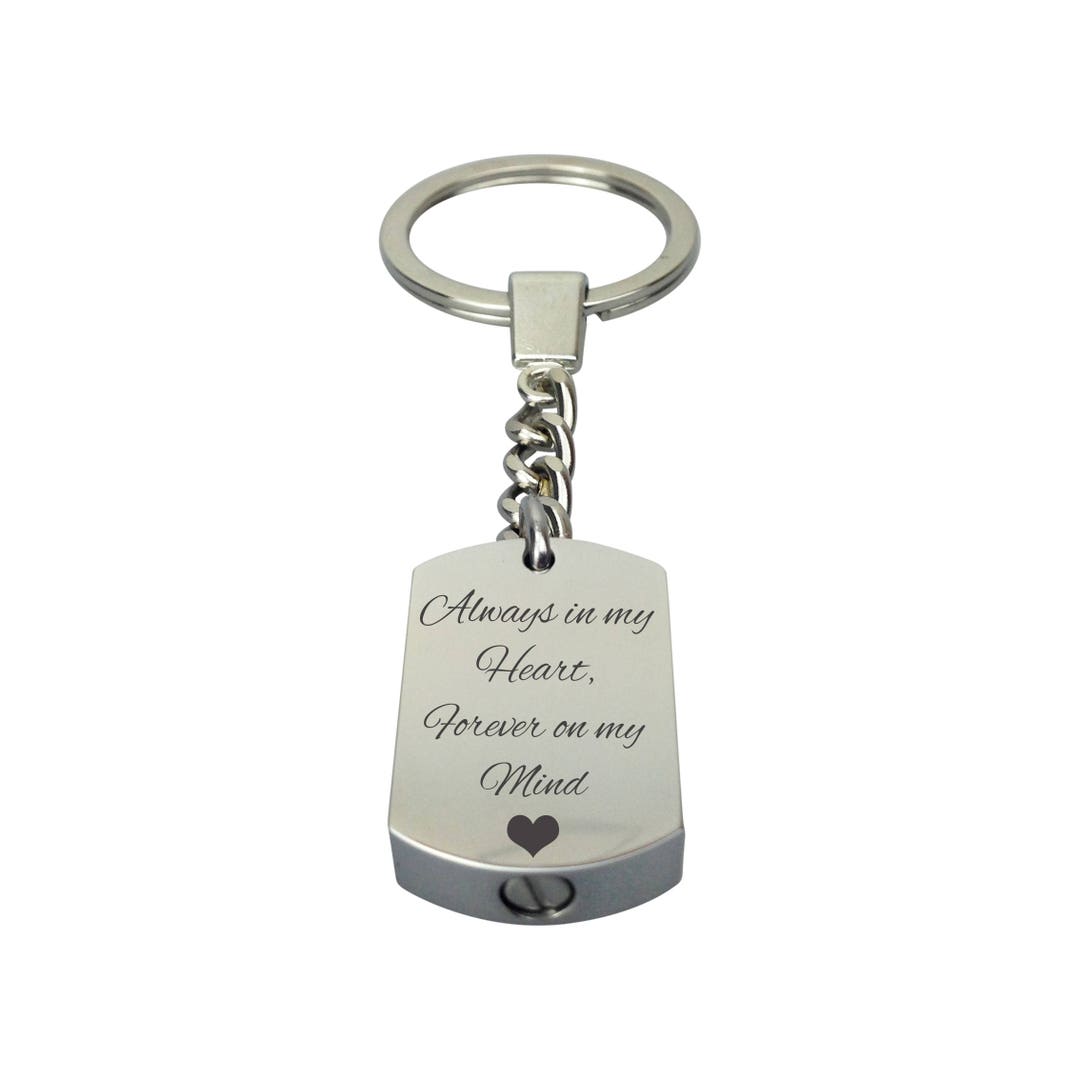 Always and Forever Urn Keyring Keychain - Memorial Ash Keepsake ...