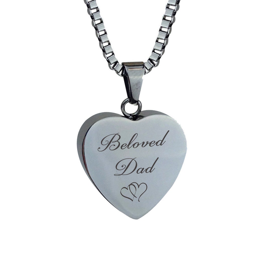 Beloved Dad Hearts Urn Pendant - Memorial Ash Cremation Keepsake ...