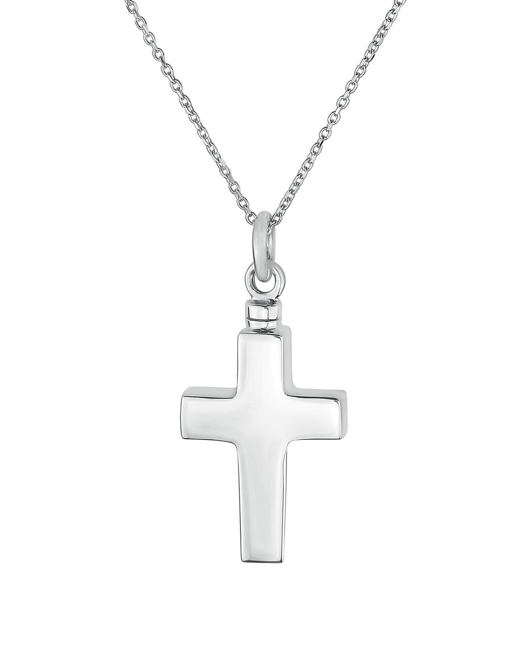 Sterling Silver Cross Cremation Ashes Urn Pendant Necklace Memorial ...