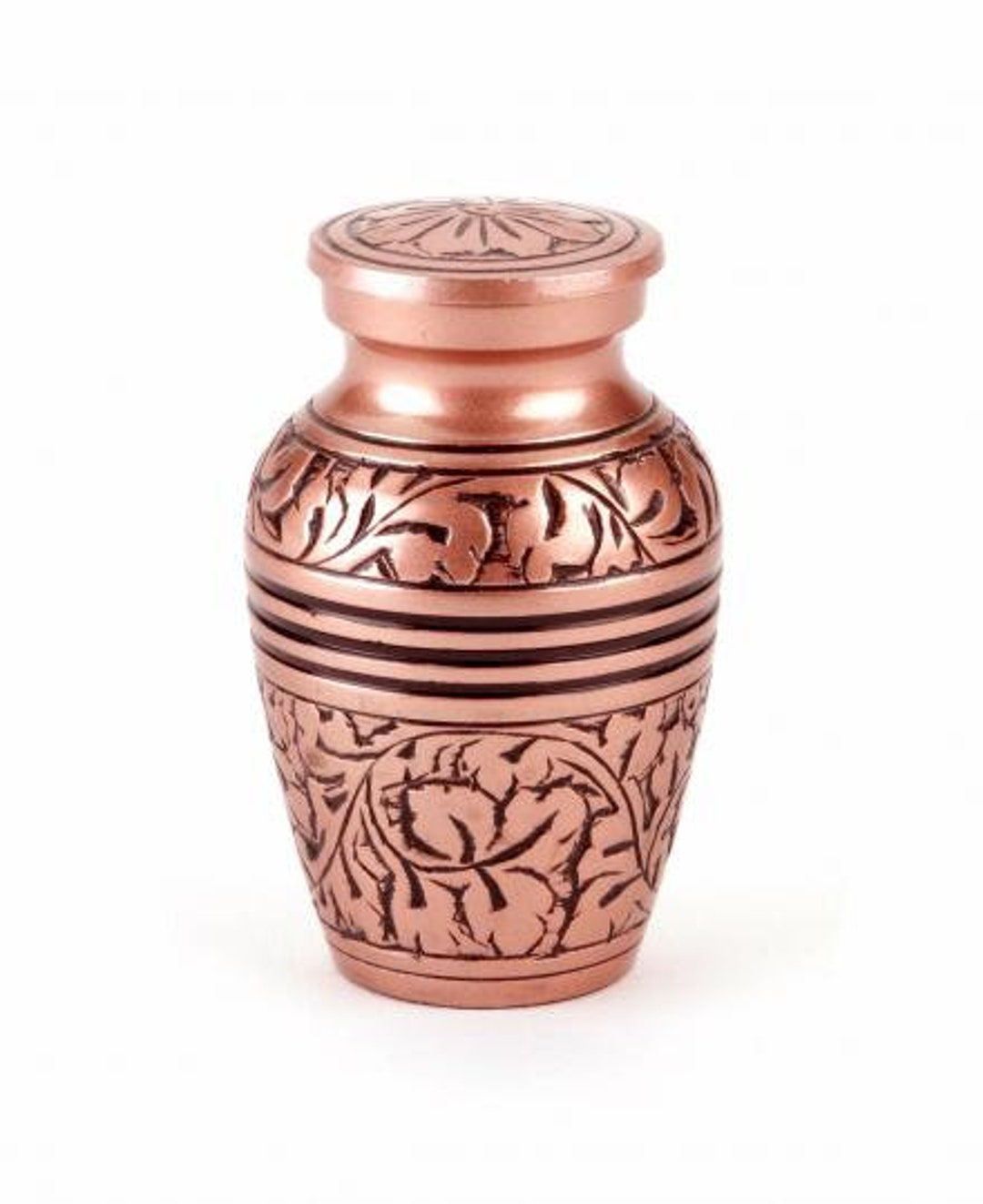 Miniature Copper Rose Gold & Black Keepsake Urn for Ashes Cremains ...