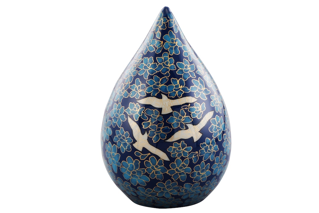Hand Painted Teardrop Bird Cremation Urn for Adult or Pet Cremains ...