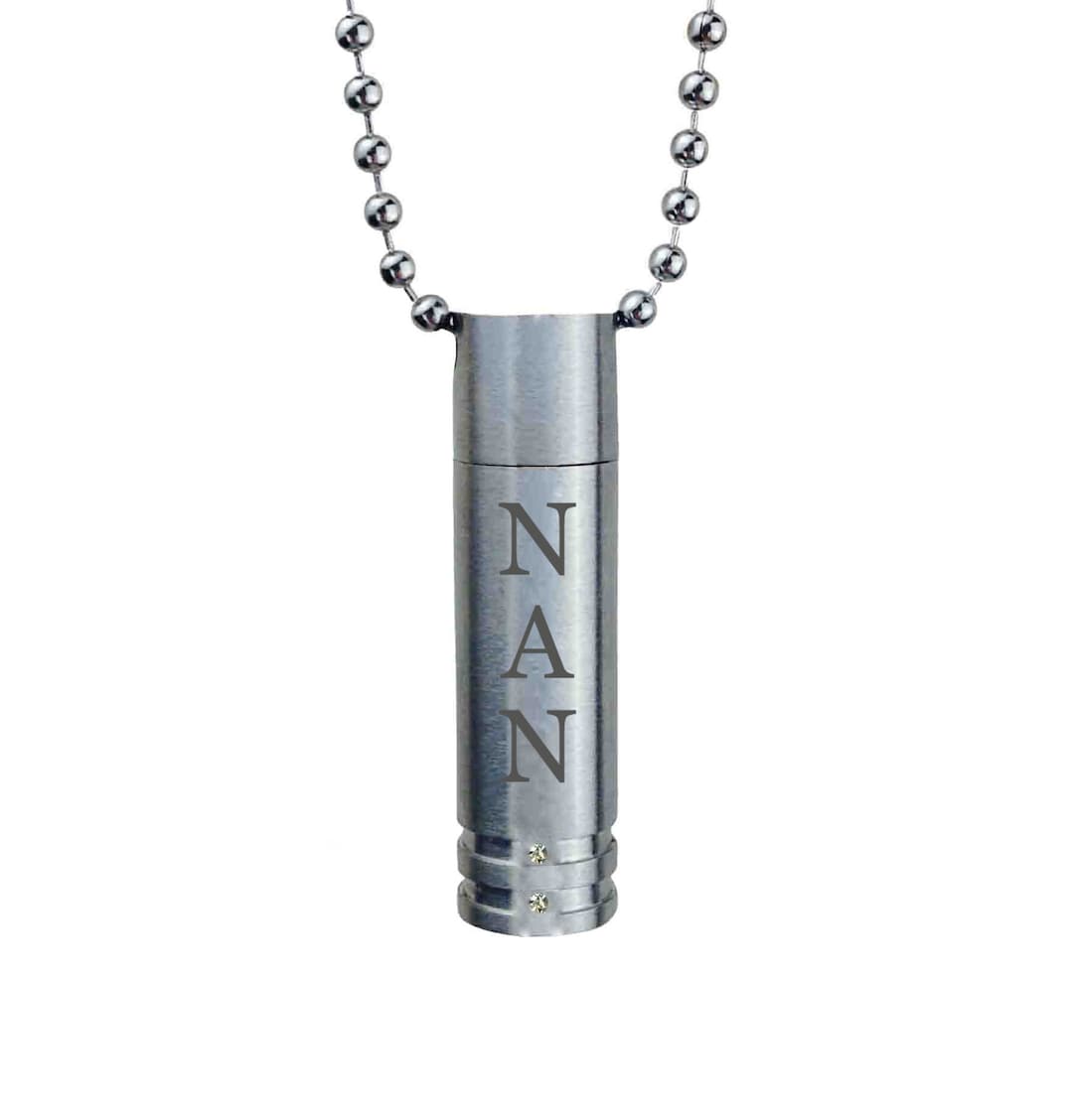 Nan Cylinder With Crystals Urn Pendant - Memorial Ash Keepsake ...