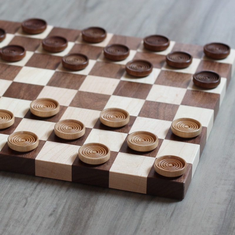 Checkers Board Game - Etsy