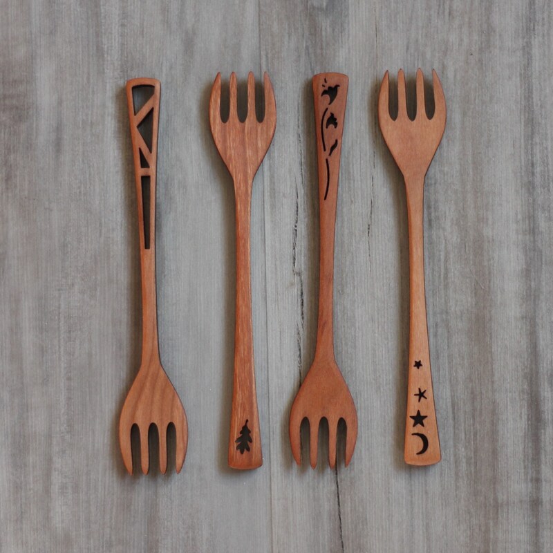 Wooden Forks - Etsy