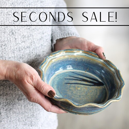 SECONDS SALE Handmade Pottery Large Pie Plate 10 Colors - Etsy