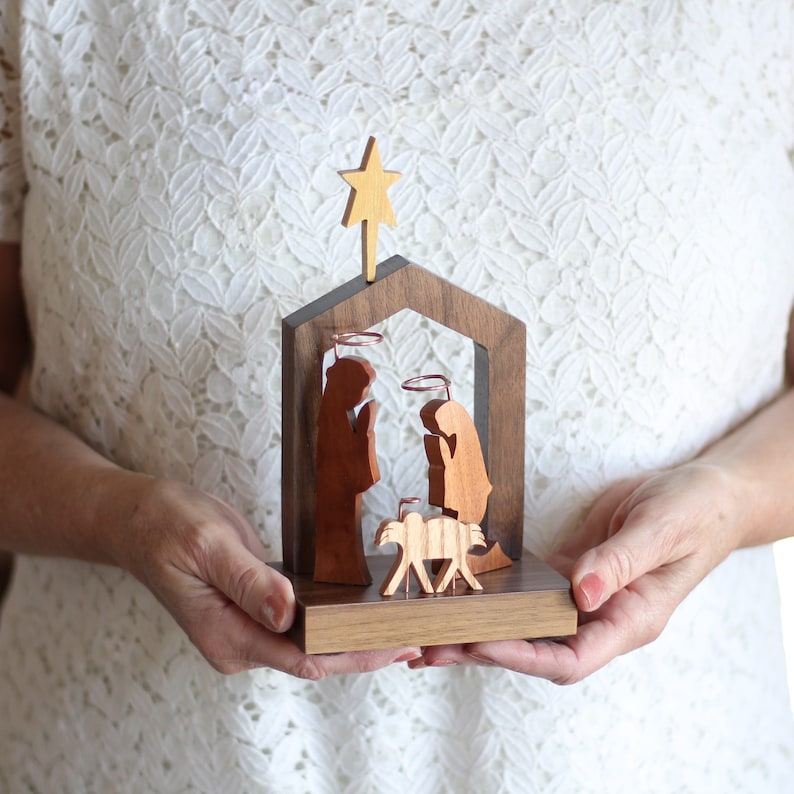Handmade Wooden Nativity - Etsy