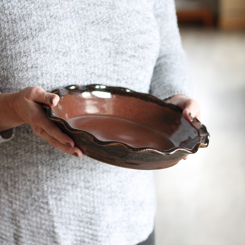 SECONDS SALE Handmade Pottery Large Pie Plate 10 Colors - Etsy