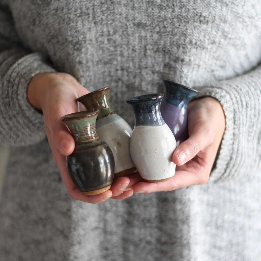 Handmade Mini Ceramic Vase | 4 Color Options - Etsy