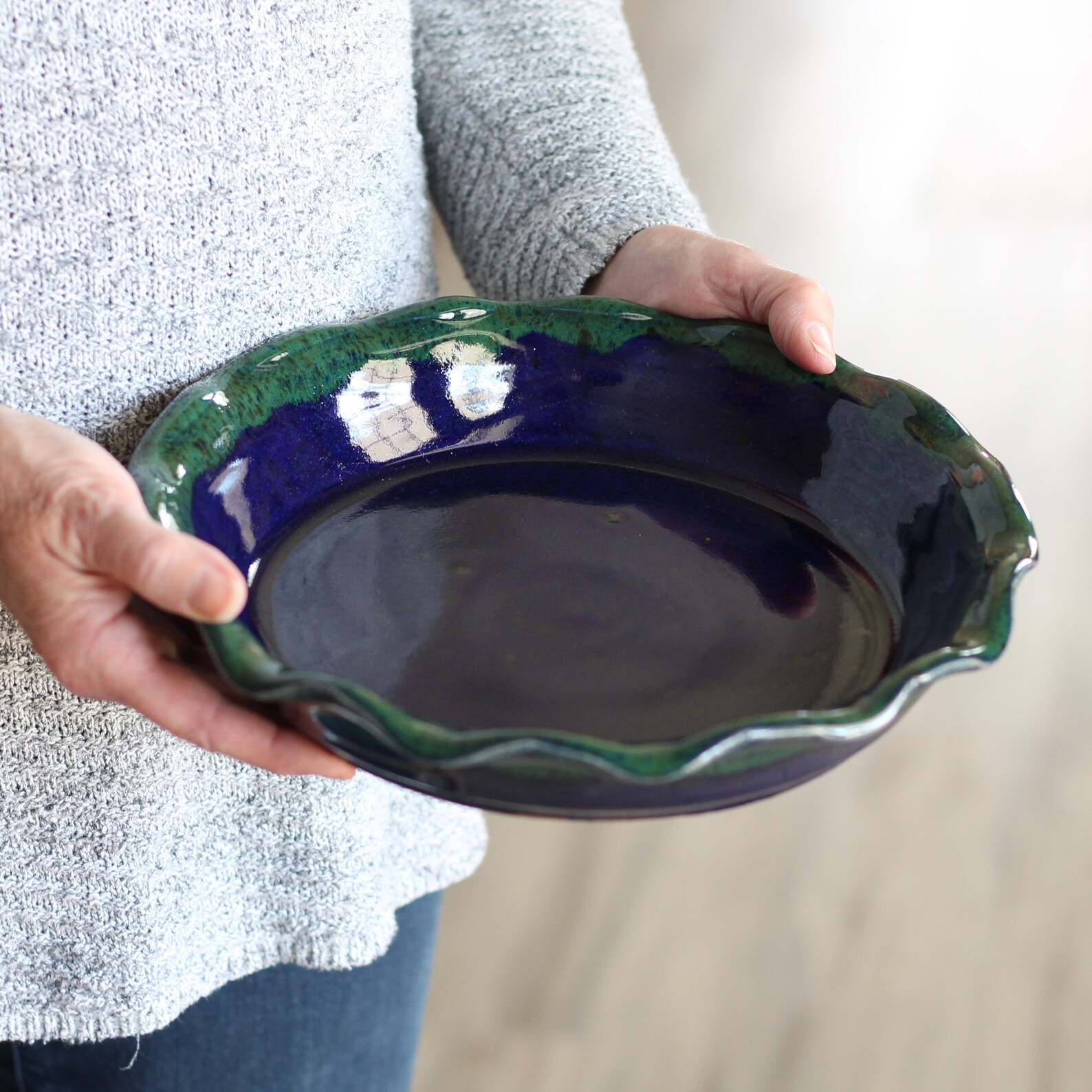 Handmade Pottery Large Pie Plate 9 Colors - Etsy