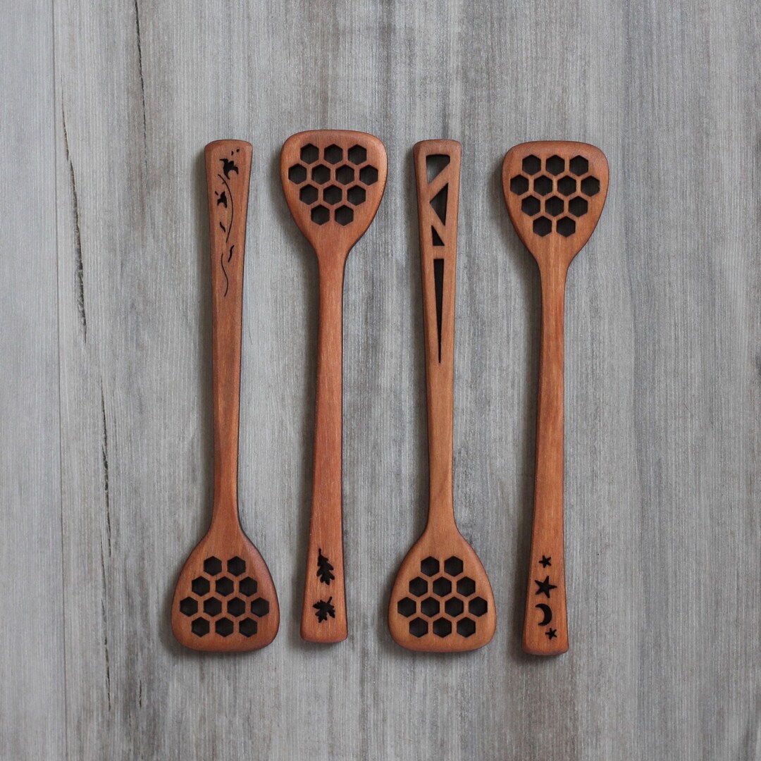 Wooden Honey Dipper 4 Designs - Etsy Canada