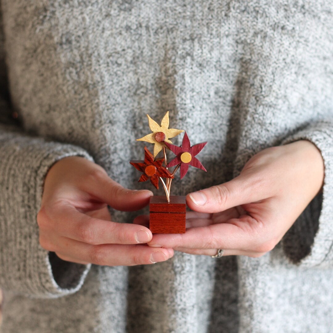 Handmade Wooden Mini Flower Bouquets - Etsy