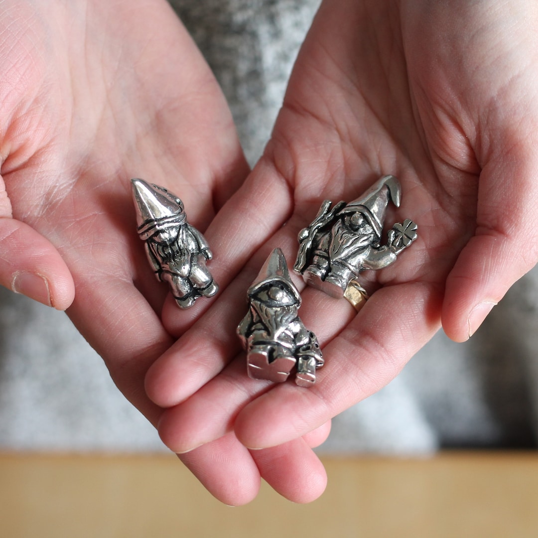 Handmade Pewter Mini Figurines | 3 Pc. Gnome Set - Etsy