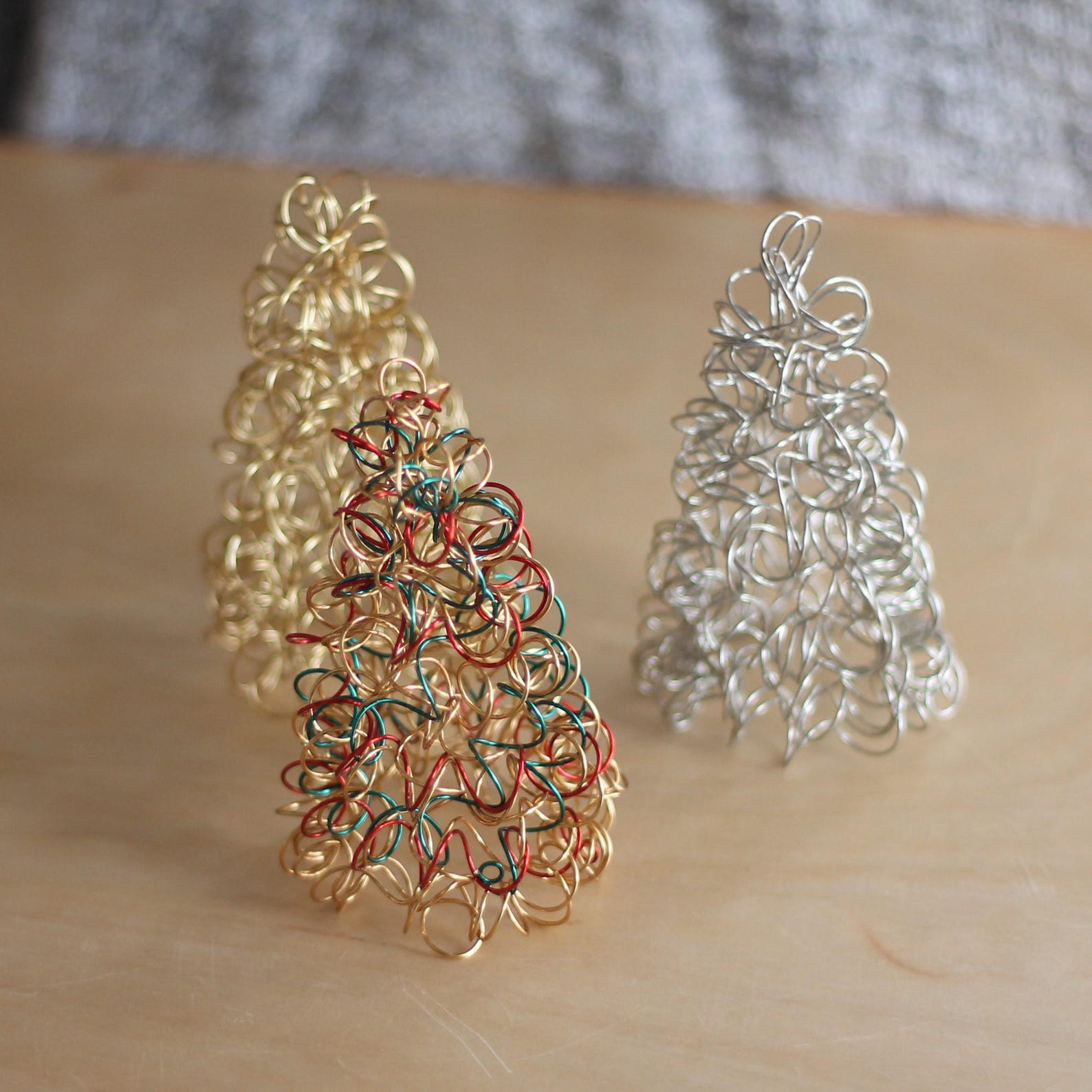 Handmade Wire Mini Christmas Tree | 3 Colors *FINAL STOCK* - Etsy