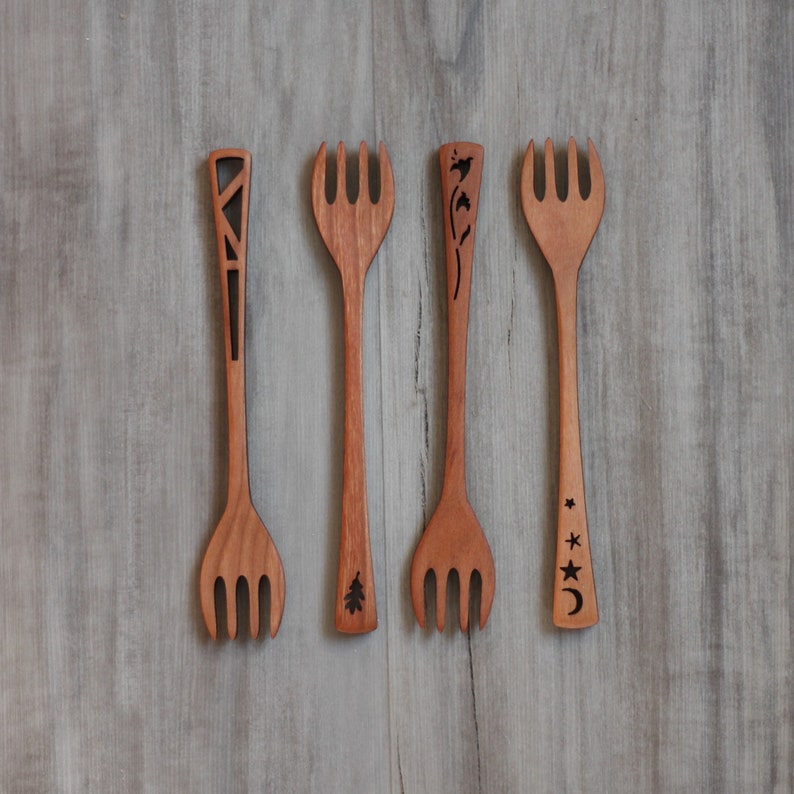 Handmade Wooden Fork | 4 Designs - Etsy