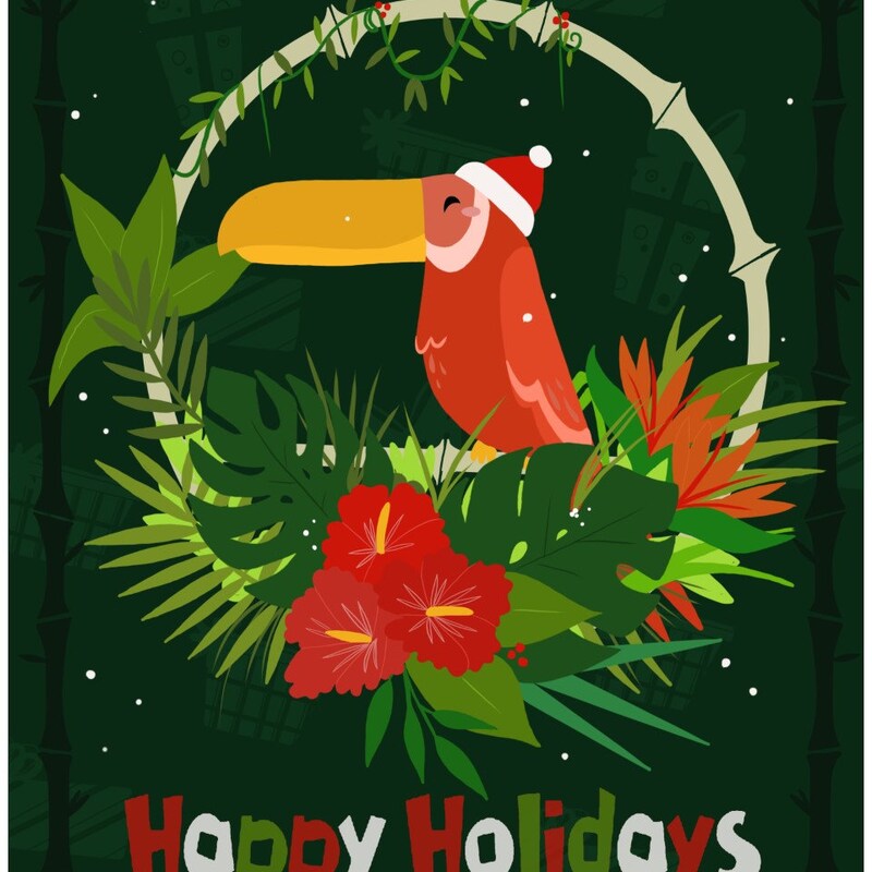 Tropical Christmas Card - Etsy