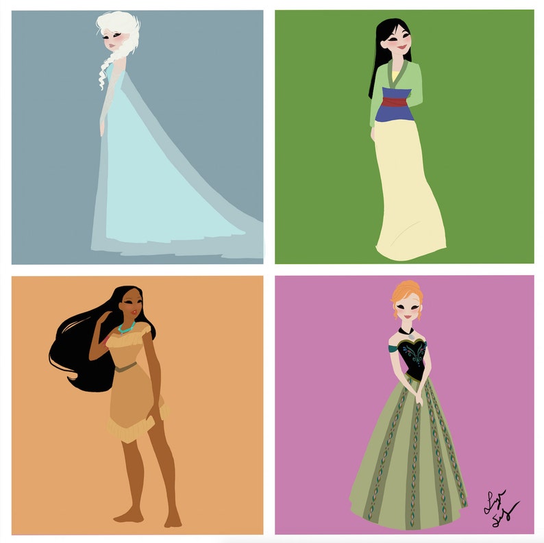 Disney Princess Print 3 Variations - Etsy