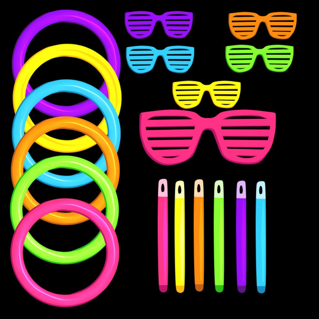 Mini Neon Rave Clipart - Etsy