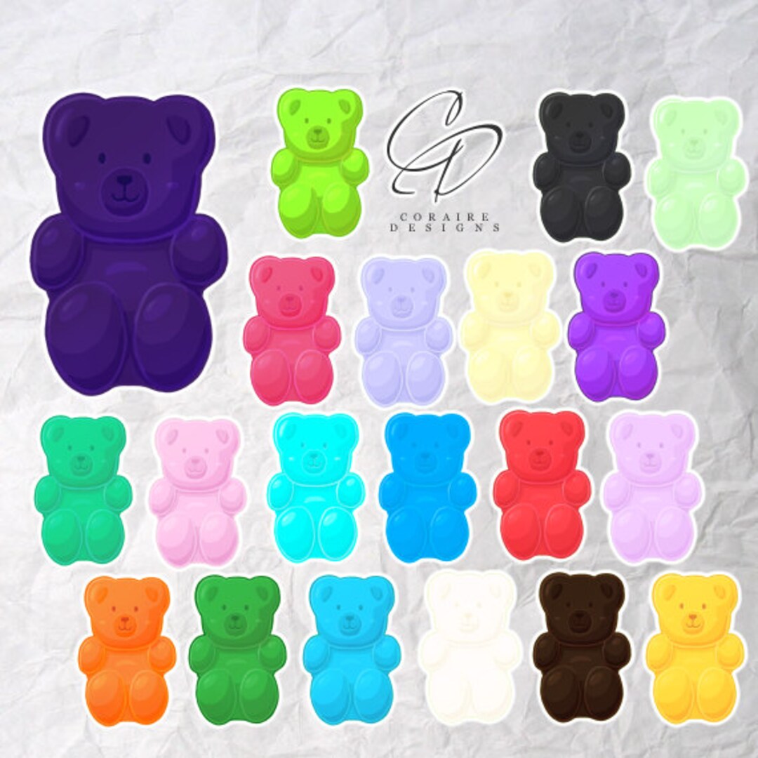 Gummy Bear Clipart Extra Flavours/colours - Etsy