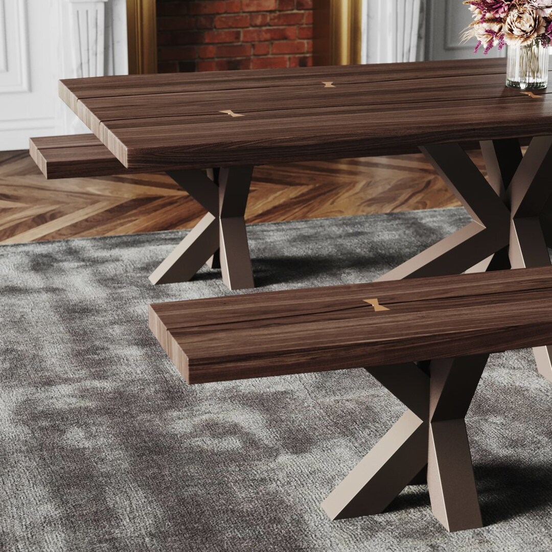 Garnet Walnut Live Edge Dining Table - Etsy