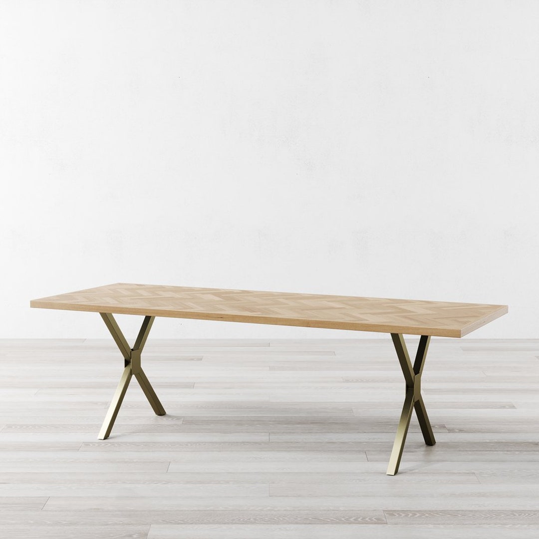 Kew Herringbone Natural Ash Dining Table - Etsy