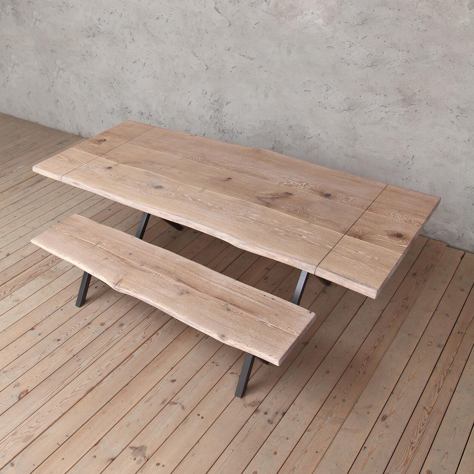 Chelsea Oak Extendable Solid Live Edge Dining Table | Etsy