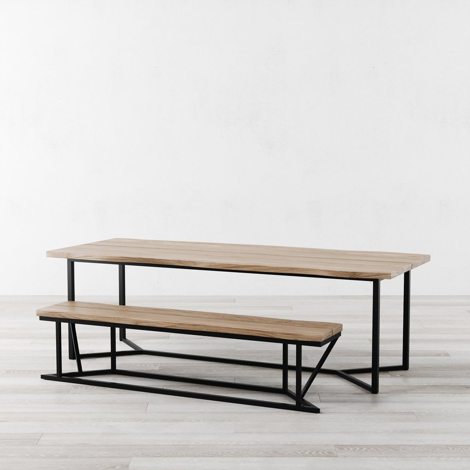 Infinity X Oak Industrial Style V-shaped Legs Table | Etsy