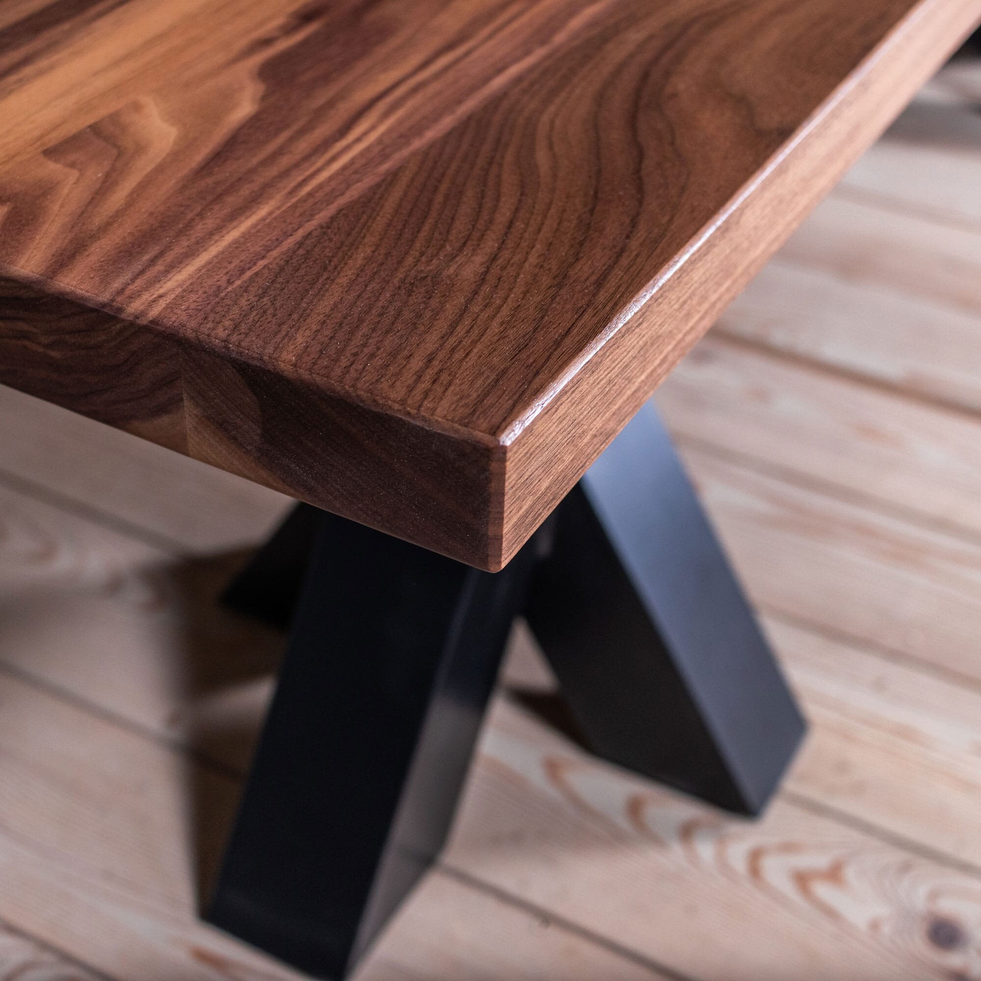 Galton Walnut Blocks Spider Legs Industrial Dining Table | Etsy