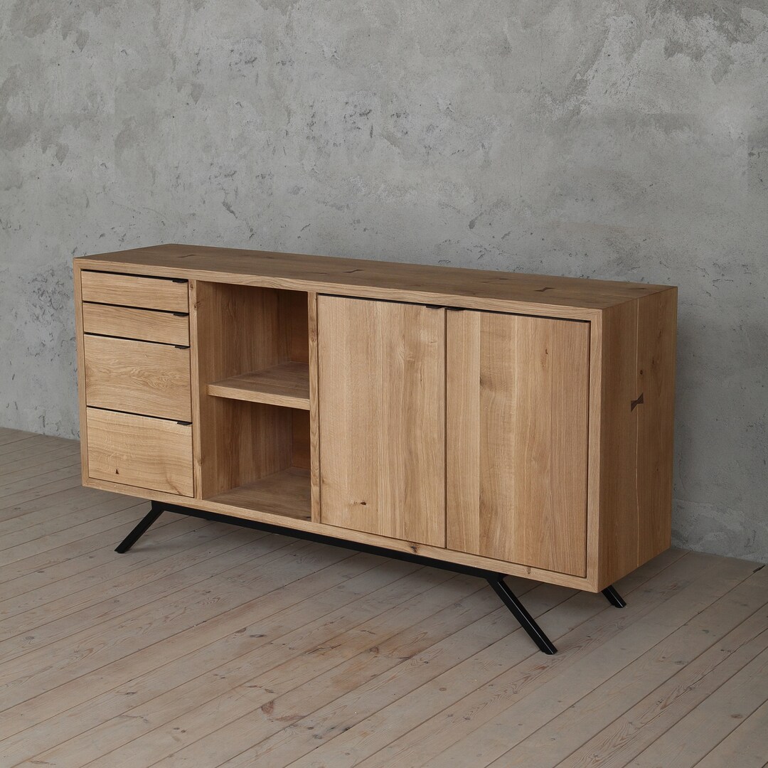 Belvoir Solid Live Edge Sideboard With Walnut Inlays - Etsy UK