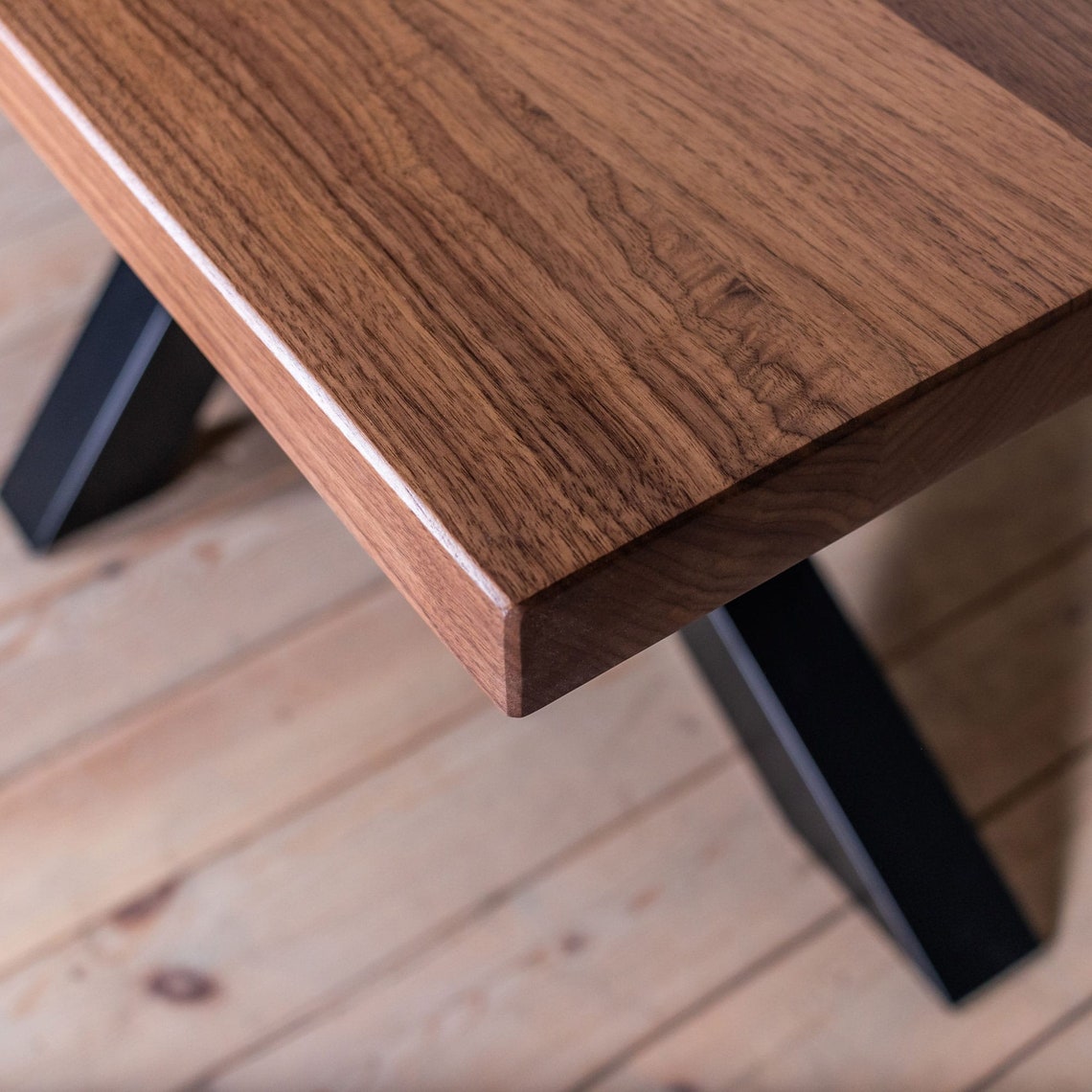 Galton Walnut Blocks Spider Legs Industrial Dining Table - Etsy