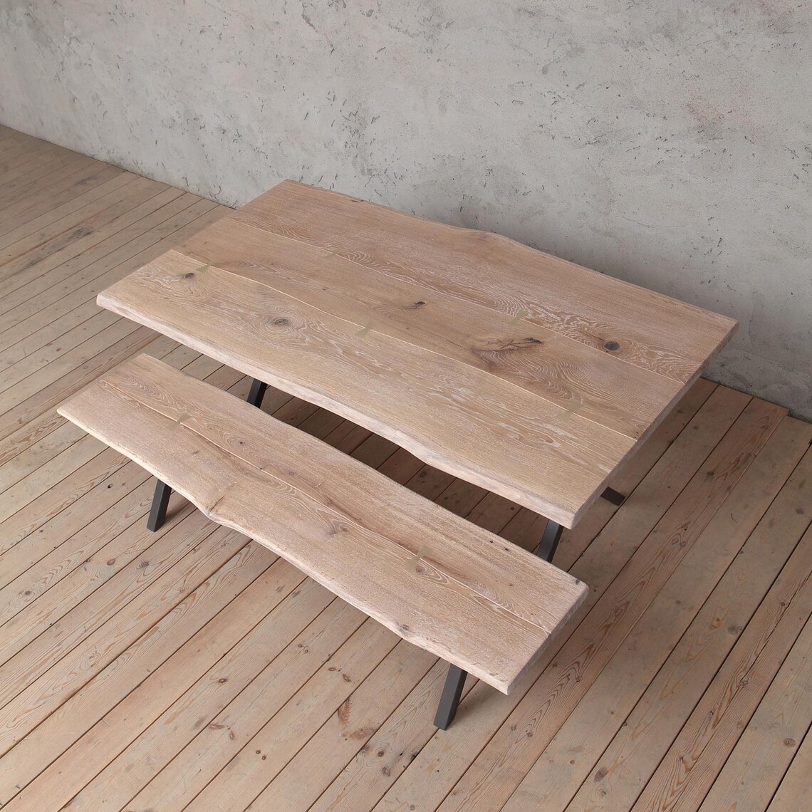 Chelsea Oak Extendable Solid Live Edge Dining Table | Etsy