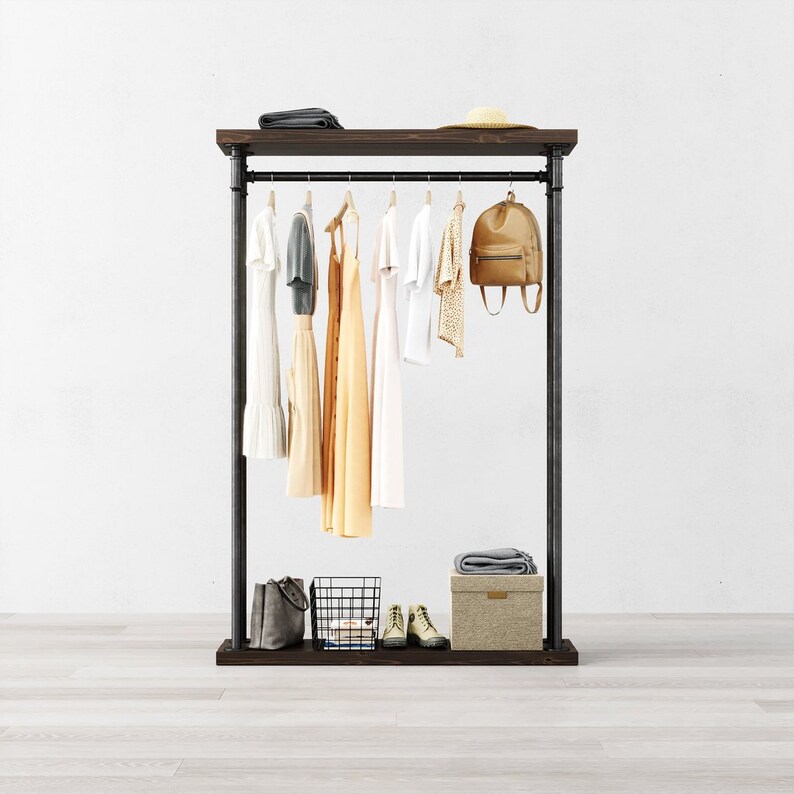 Eden Brown Pine Clothing Rail - Etsy