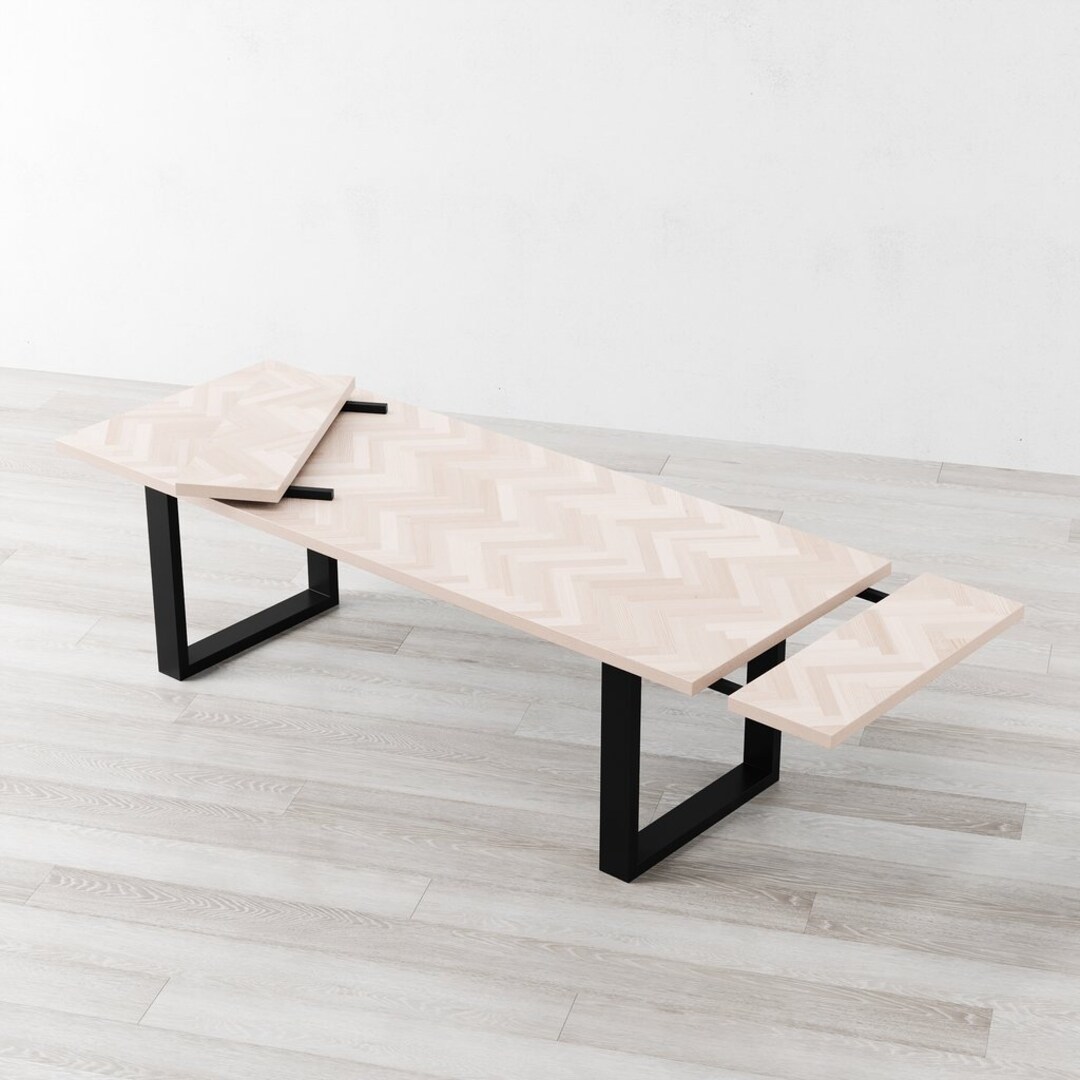 Holborn Herringbone Extendable Light Ash Dining Table - Etsy