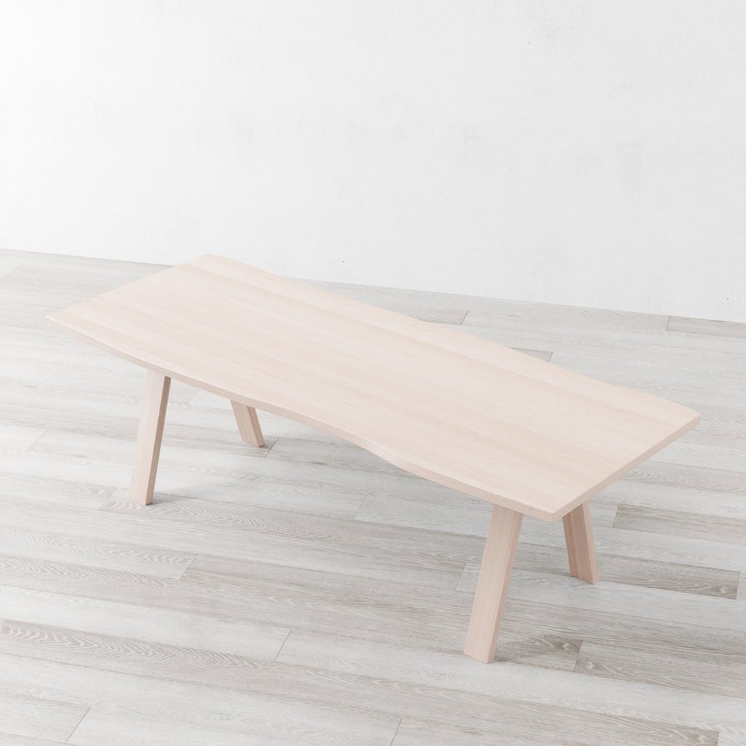 Kelvin Live Edge Light Ash Dining Table - Etsy