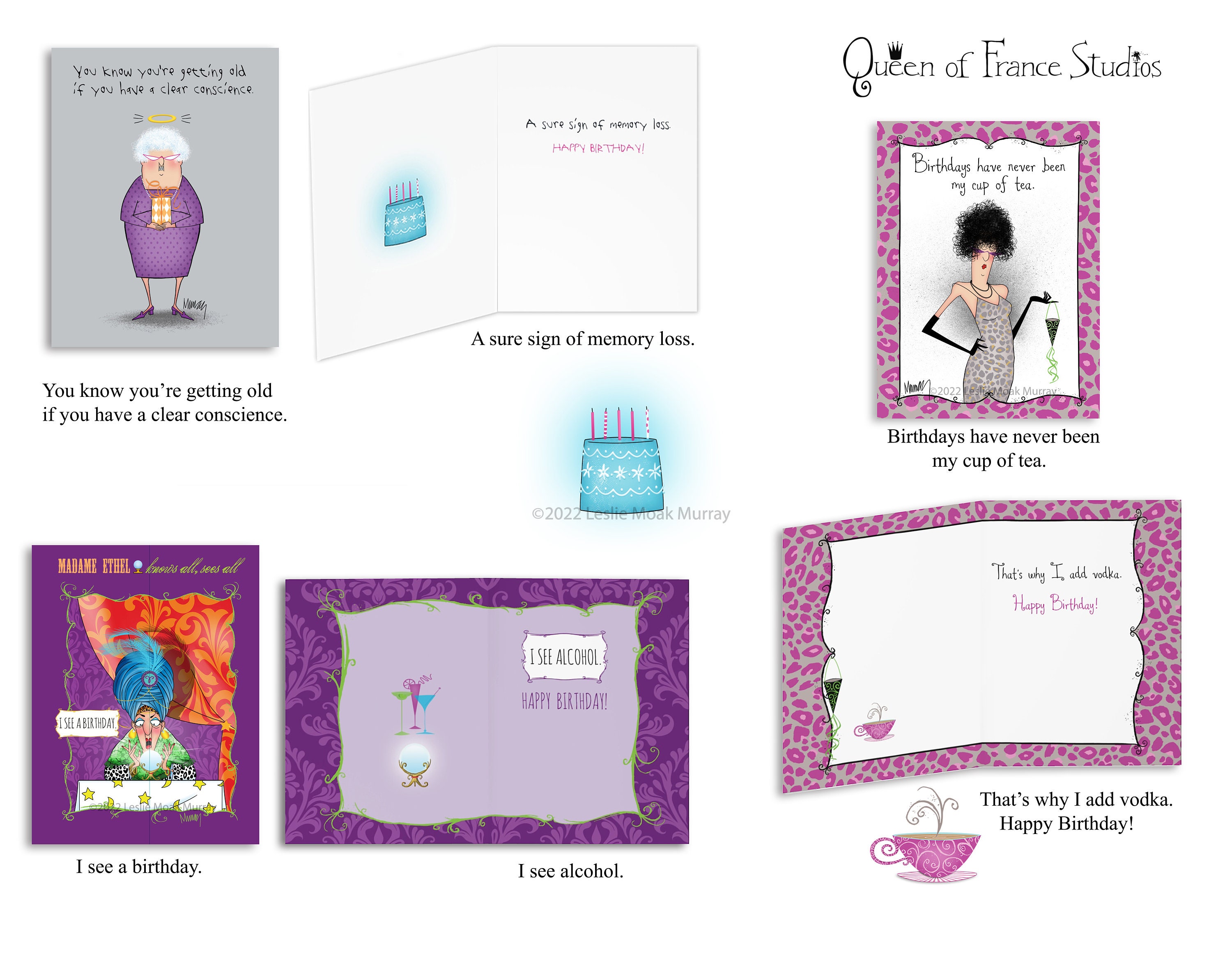 5 Assorted Funny Birthday Cards With Envelopes - Etsy