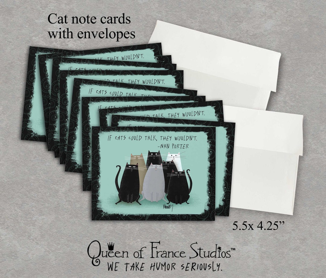 If Cats Could Talk Funny Cat Note Cards - Etsy