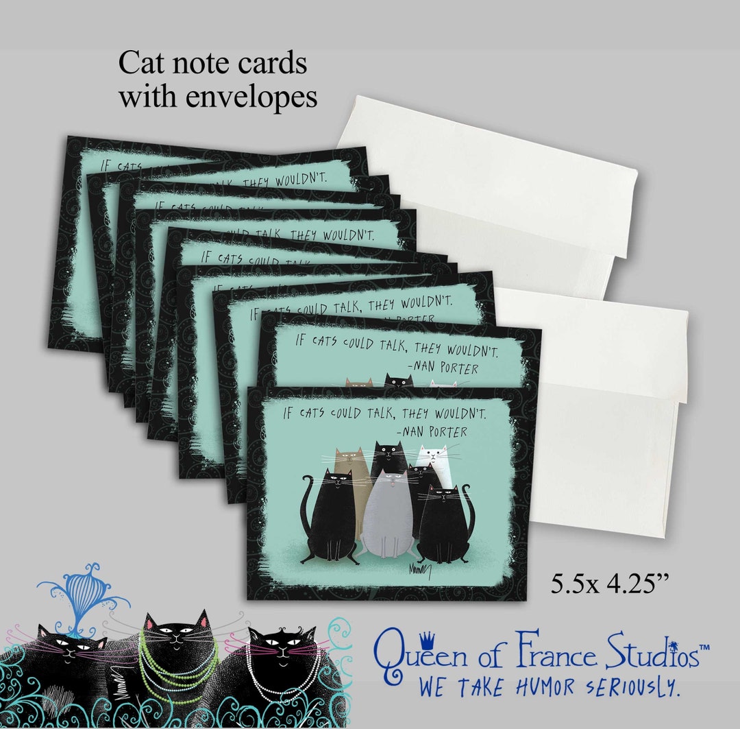 If Cats Could Talk Funny Cat Note Cards - Etsy