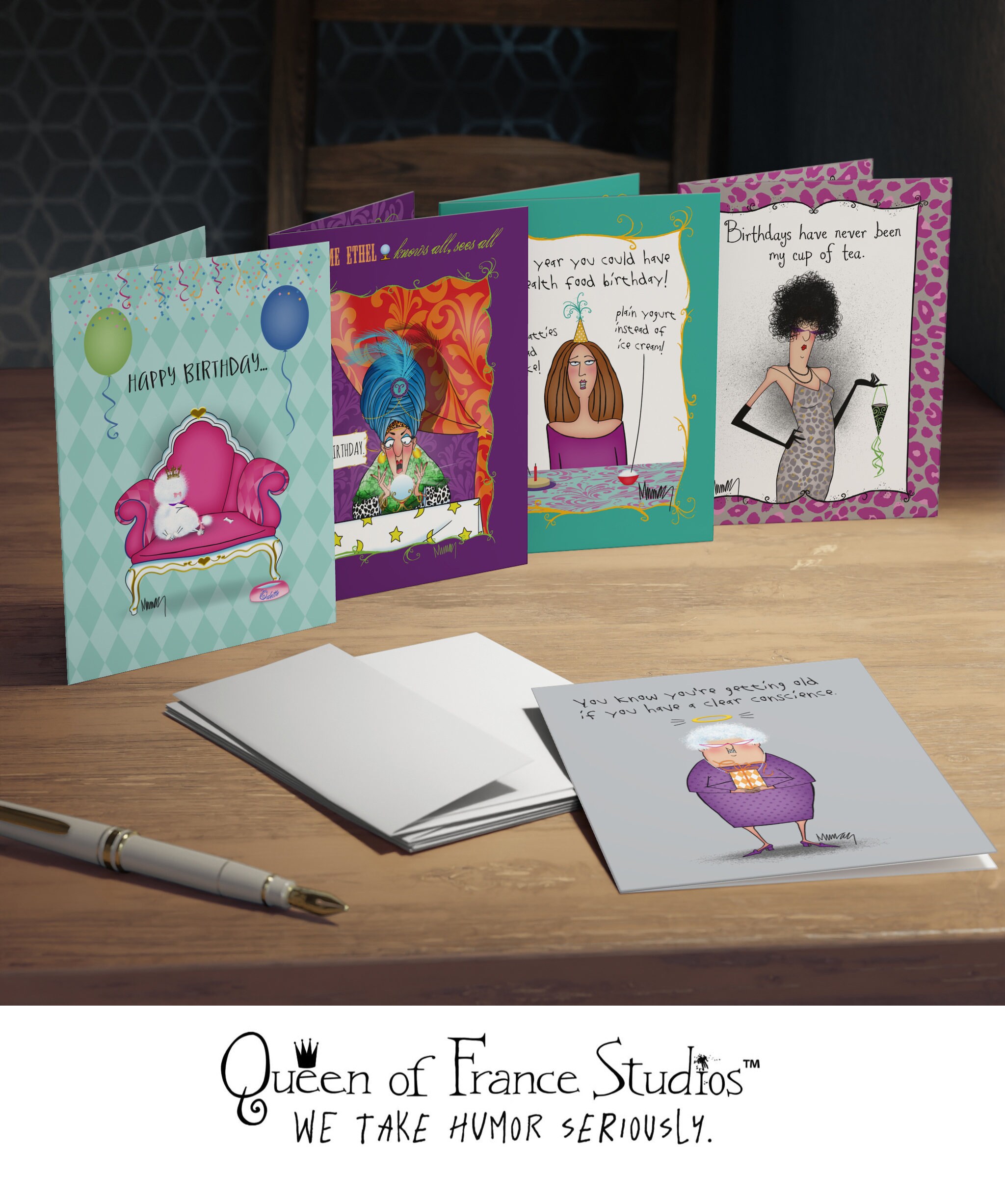 5 Assorted Funny Birthday Cards With Envelopes - Etsy