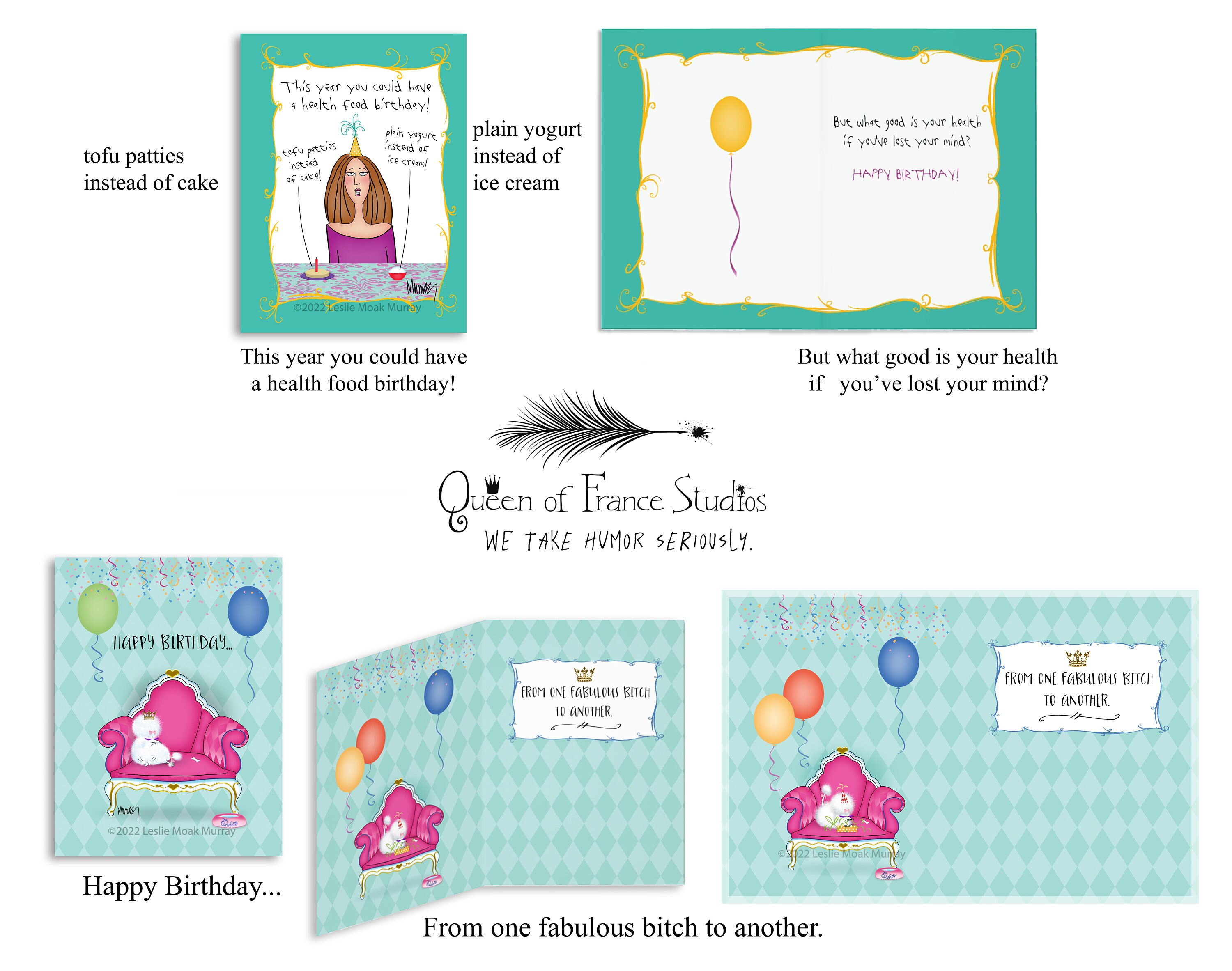 5 Assorted Funny Birthday Cards With Envelopes - Etsy