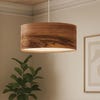 Set of 3 Rustic Walnut Hanging Lights, Walnut Kitchen Island Pendant ...