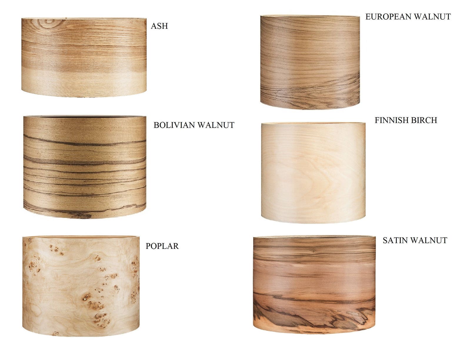 Wooden Floor Lamp Veneer Lamp Shade Satin Walnut Natural | Etsy