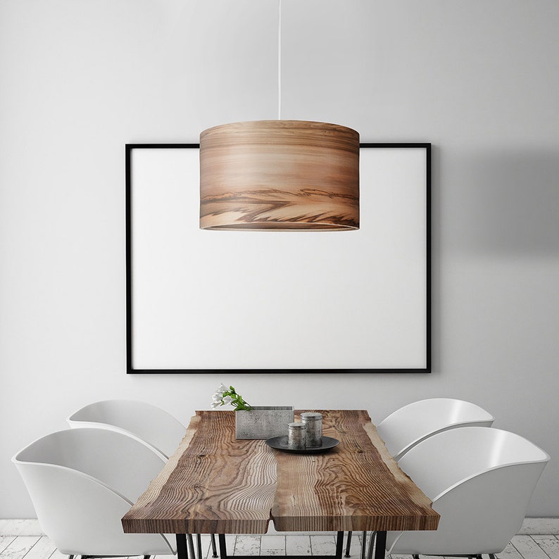 Wood Hanging Lamp, Natural Satin Walnut Veneer, Interior Design Trends ...