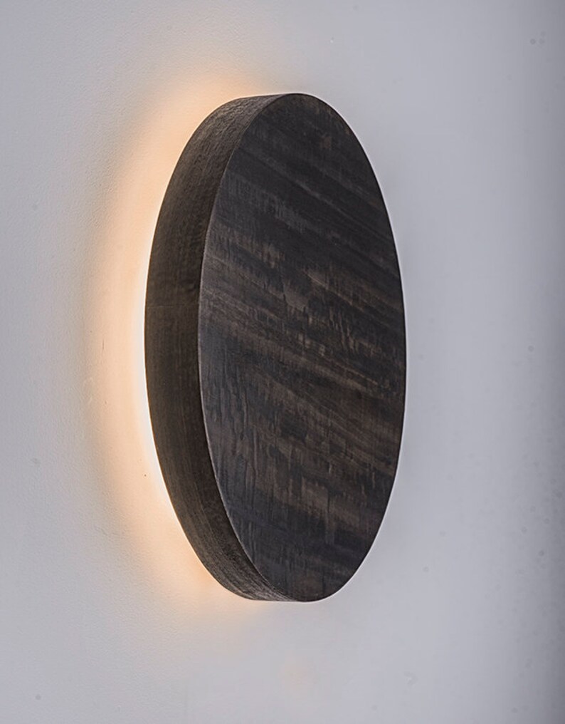 Wood Sconce Modern Wall Decor LED Light Natural Eucalyptus | Etsy