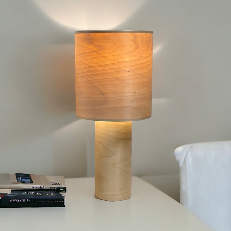 Wood Bedside Lamp - Etsy