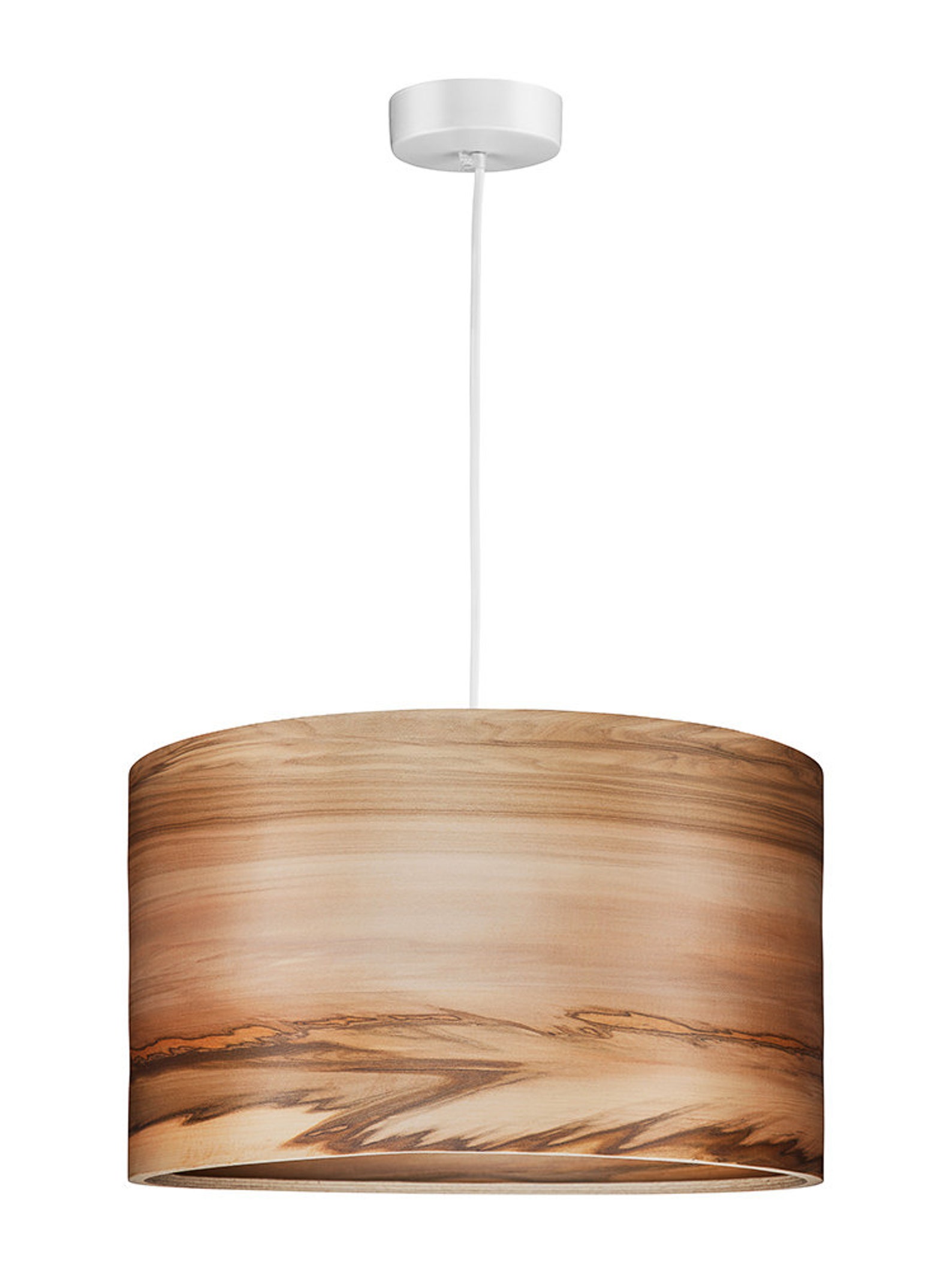Wood Hanging Lamp Natural Satin Walnut Veneer Interior - Etsy